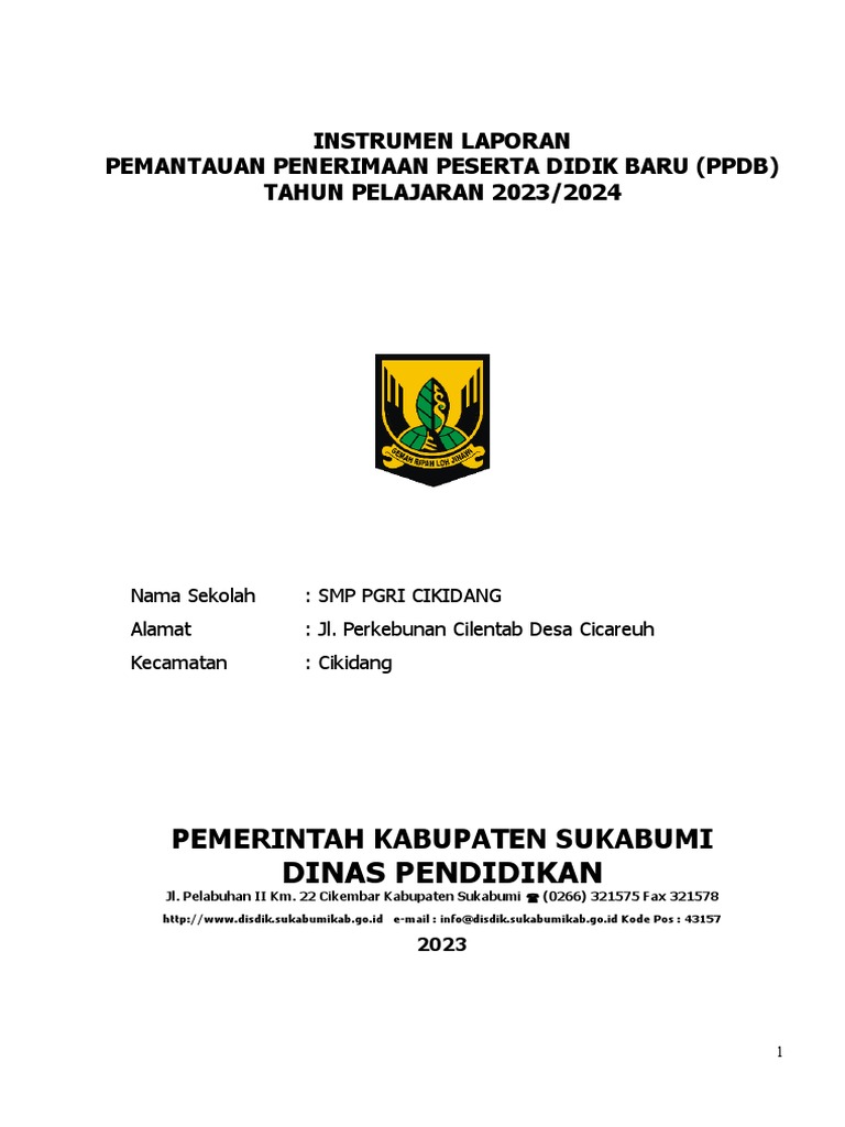 Instrumen Monev PPDB 2023 | PDF