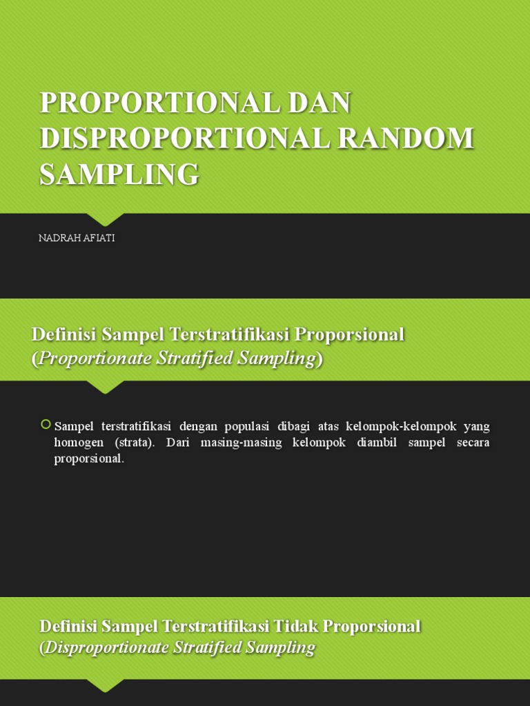 Proportional Dan Disproportional Random Sampling | PDF