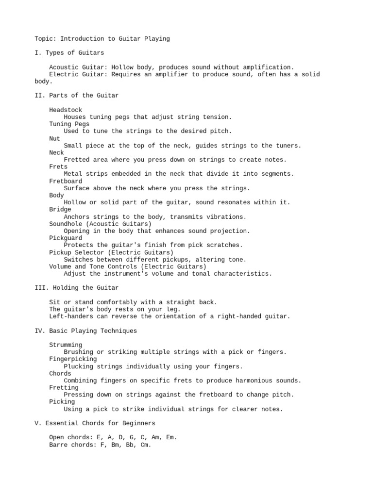 Guitar Introduction | PDF | Guitars | String Instruments