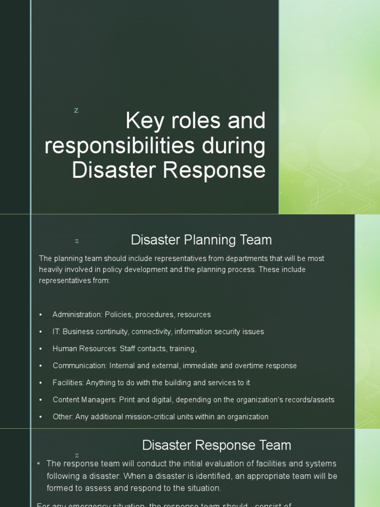 Key Roles in Disaster Response Teams | PDF | Emergency | Ambulance