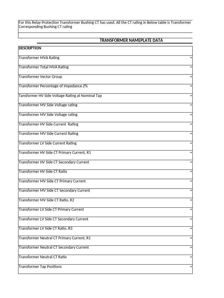 Transformer Setting Calculation Main-021 | PDF | Transformer ... Transformer Setting Calculation Main-021 | PDF | Transformer ...