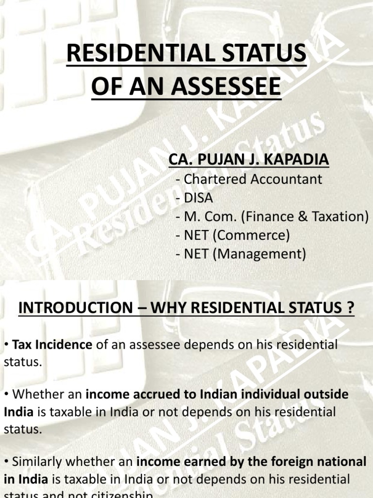 Residential Status & Tax Implications | PDF | Taxes | Income