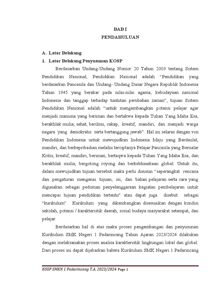 Isi KOSP 2023-2024 | PDF