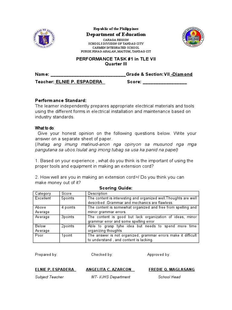 Performance Task 3rd Quarter | PDF | Sewing | Textile Arts
