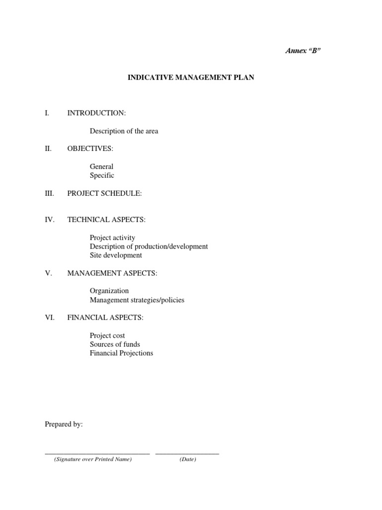 Indicative Management Plan Guide | PDF