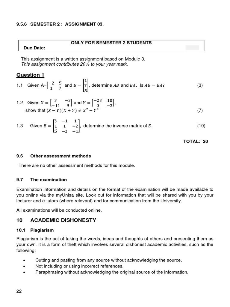MAT2691 Assignment 03-2022-S2 | PDF | Geometry | Elementary Geometry