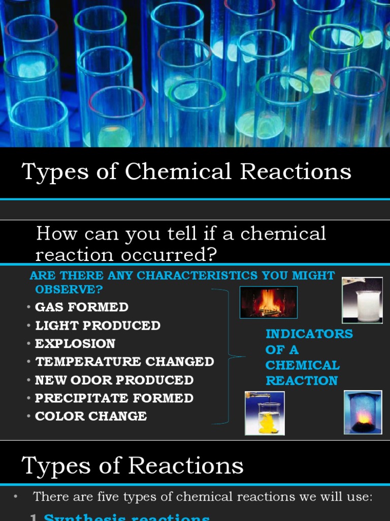 Types of Reactions | PDF | Chemical Reactions | Chemical Compounds