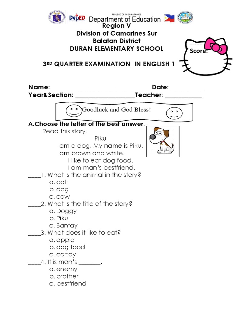PT GRADE-1-3rd Quarter FINAL | PDF