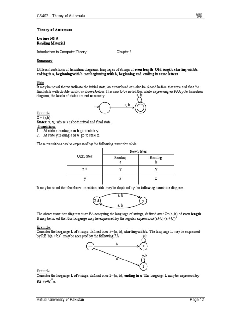 Lecture 05 Pdf Automata Theory Regular Expression