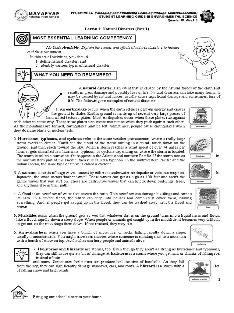 Grade7 Envi Sci L3-3 | PDF | Tropical Cyclones | Natural Disasters