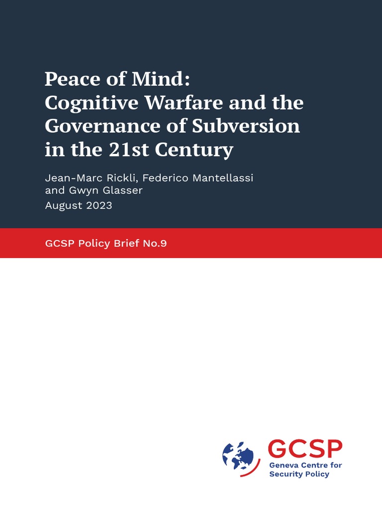Cognitive Warfare and The Governance of Subversion | PDF | Governance ...