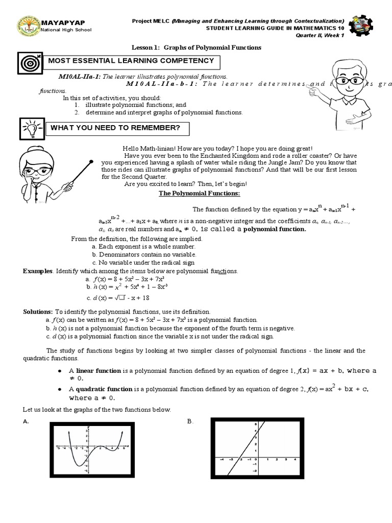 SLG Math 10 Quarter 2 Week 1 | PDF