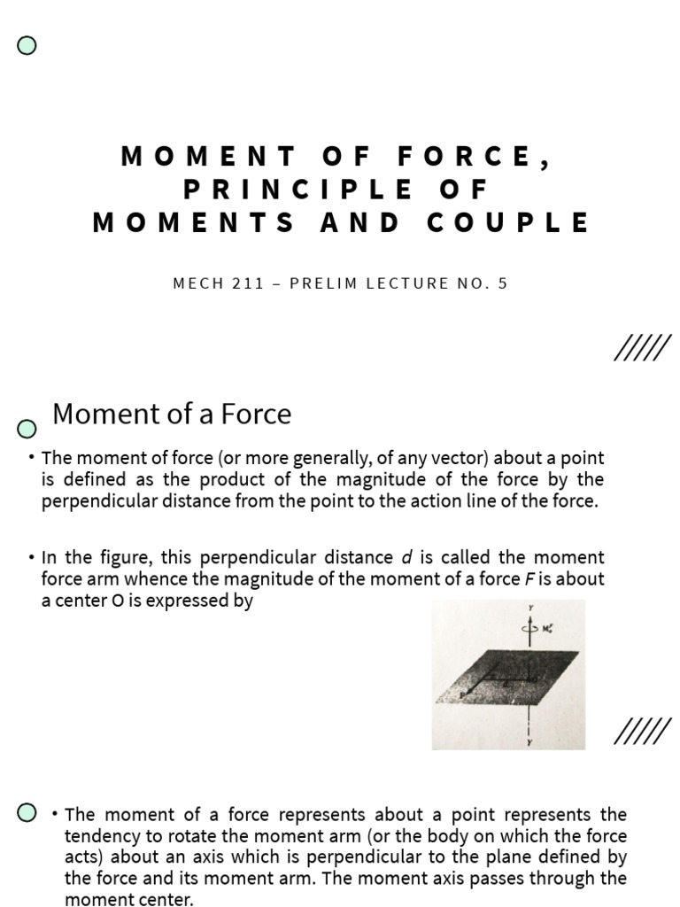 MECH 211 - Couples, Moment of Force | PDF | Euclidean Vector | Torque