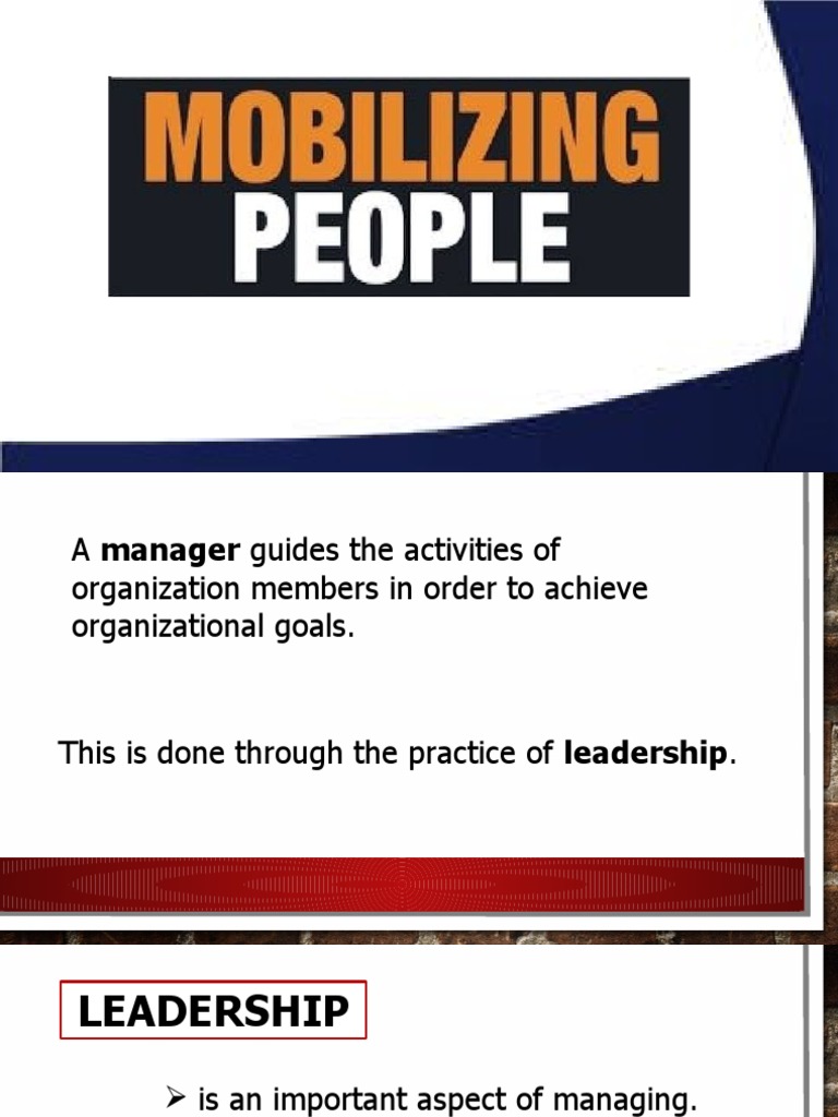 Mobilizing People | PDF | Motivational | Motivation