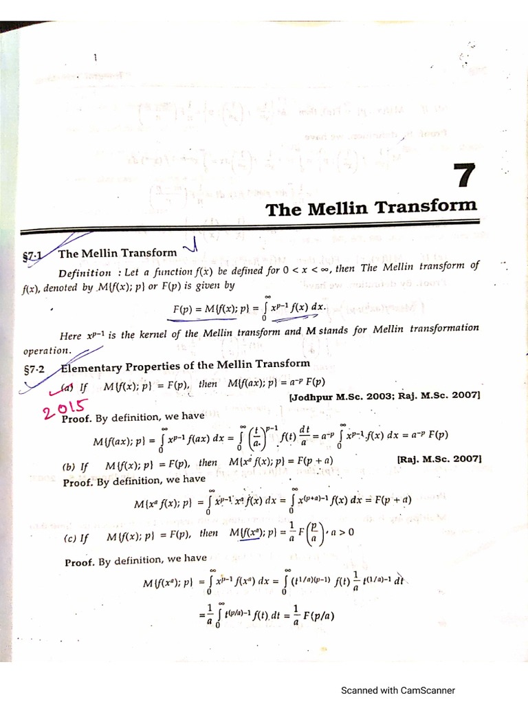 Mellin Transform Pdf