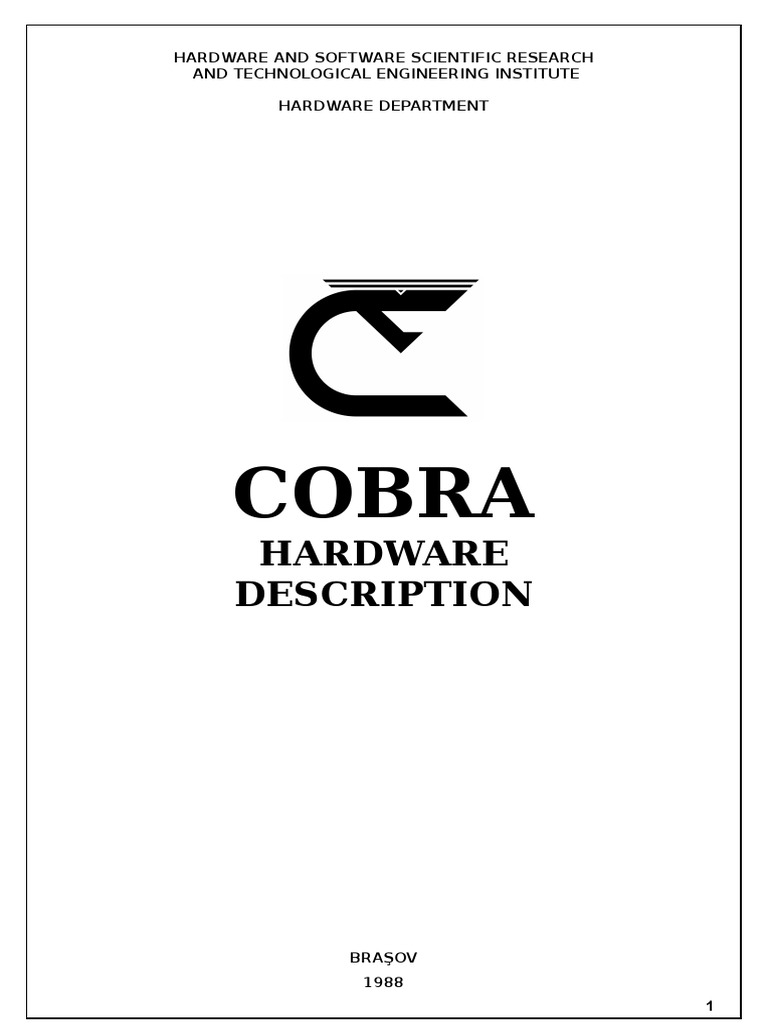 CoBra Hardware Manual Rev.1.0 | PDF | Input/Output | Central Processing Unit