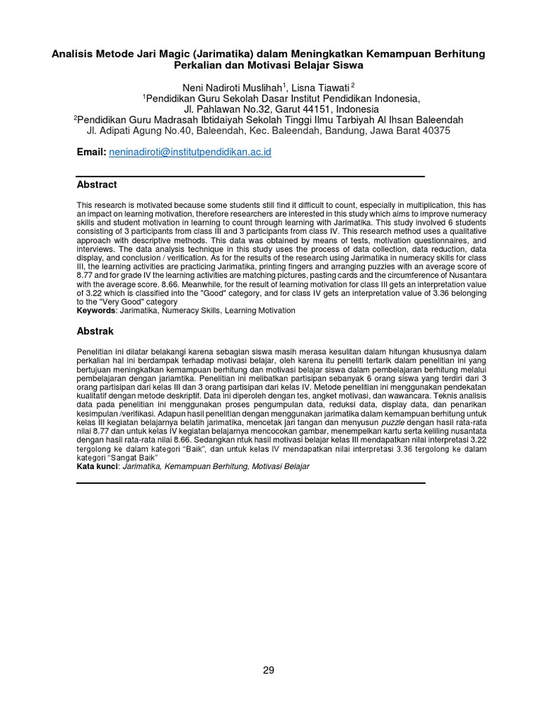 Dokumen - Tips - Analisis Metode Jari Magic Jarimatika Dalam Meningkatkan | PDF