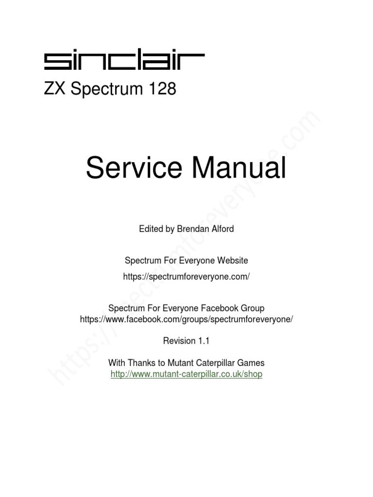 ZX Spectrum 128 Service Manual | PDF | Random Access Memory | Input/Output