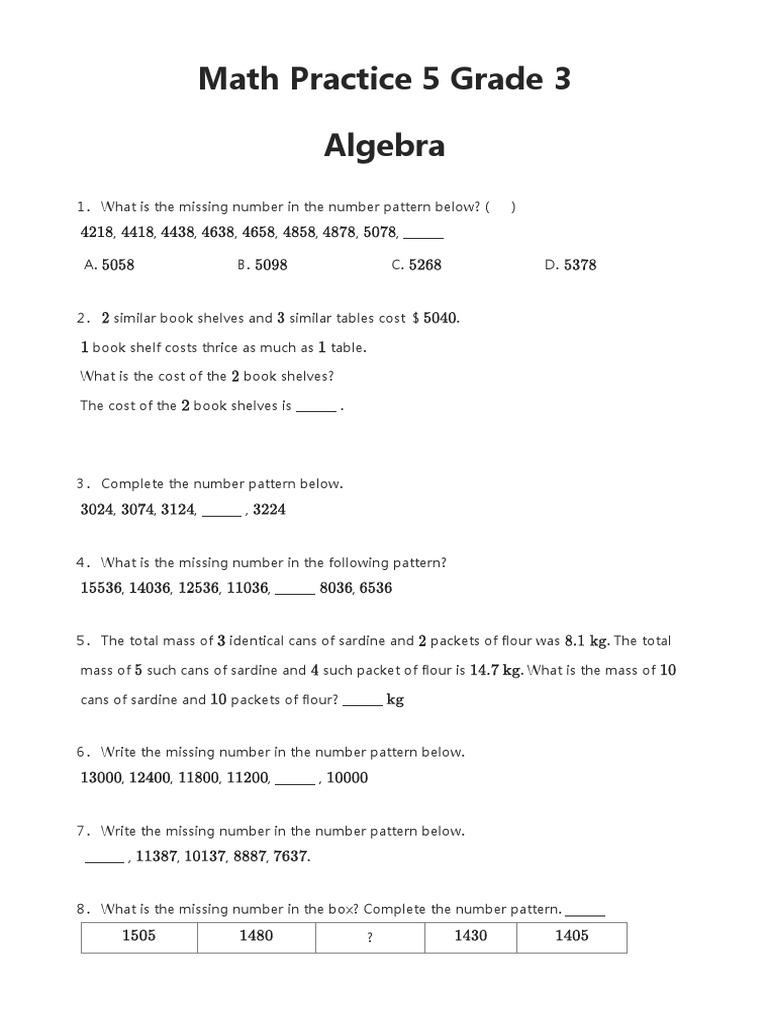 Math Practice 5 Grade 3 | PDF | Mathematics | Elementary Geometry