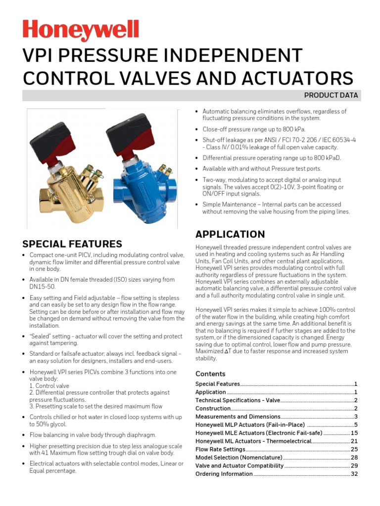 VPI Series Technical Manual DN15-50 | PDF | Valve | Physical Quantities