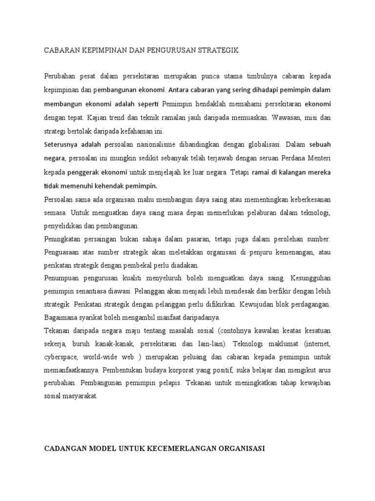 Cabaran Kepimpinan | PDF