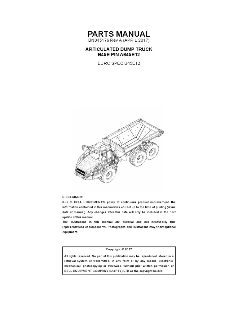 Bell B45e Adt | PDF | Engines | Axle