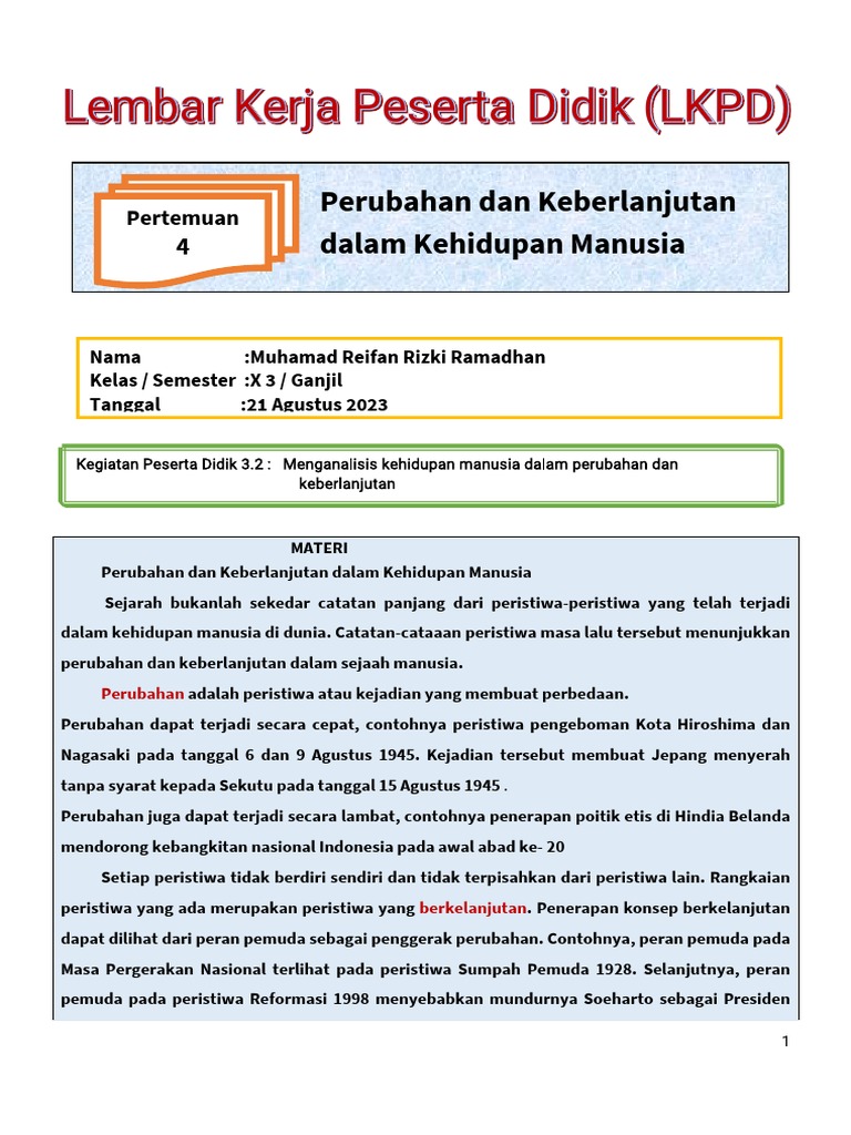 LKPD 4. Reifan | PDF