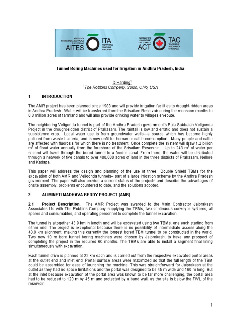 Tunnel Boring Machines Used For Irrigation in Andhra Boring Machines ...