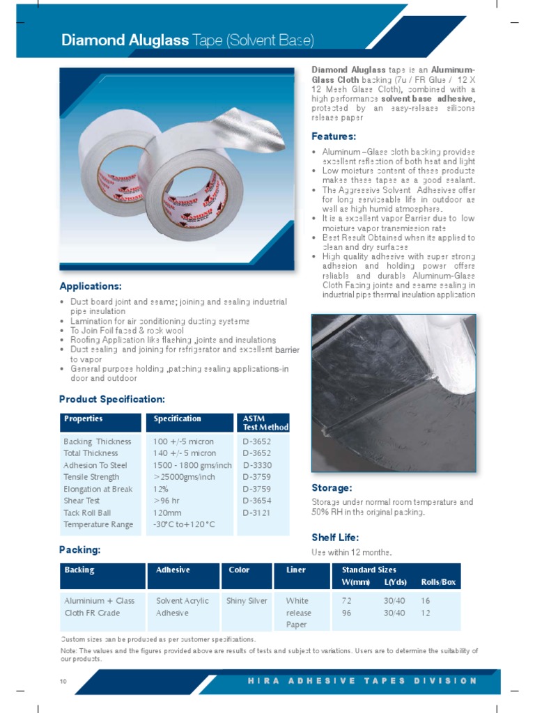 Aerofom - Alu Glass Tape Technical Data Sheet | PDF | Adhesive | Duct ...