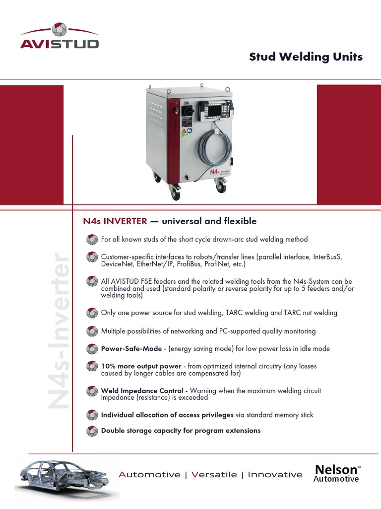 N4s Inverter for Short Cycle Stud Welding | PDF | Welding | Construction