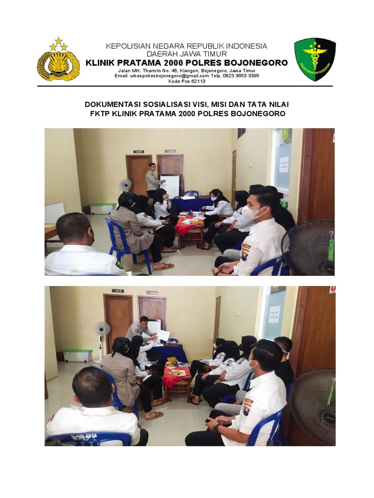 Dokumentasi Sosialisasi Visi, Misi, Tujuan, Dan Tata Nilai | PDF