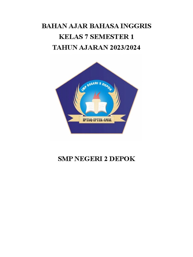 Cover Bahan Ajar Bahasa Inggris | PDF