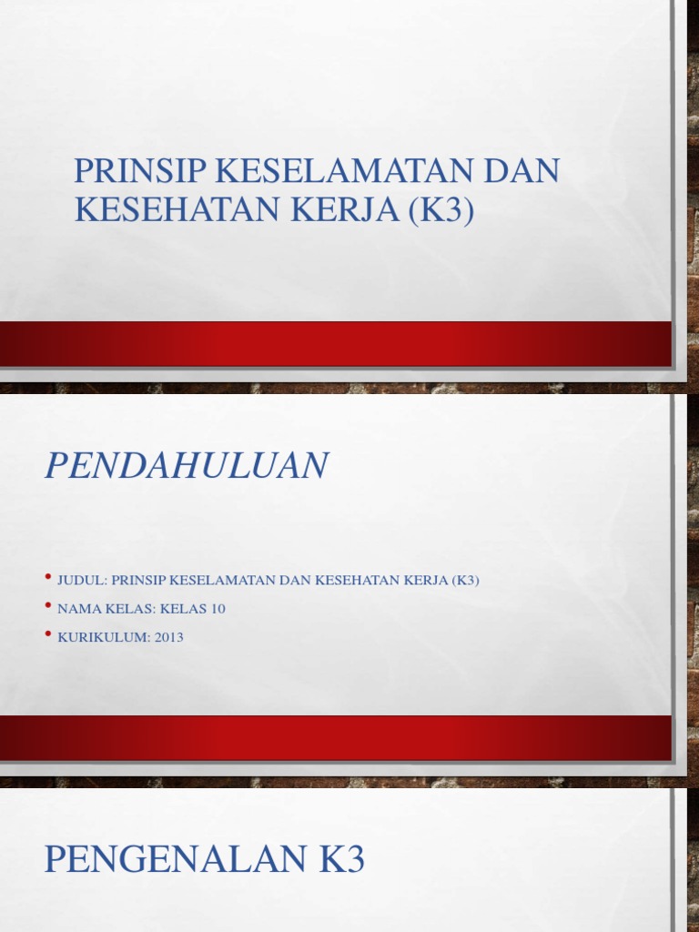 Prinsip Keselamatan Dan Kesehatan Kerja (K3) | PDF