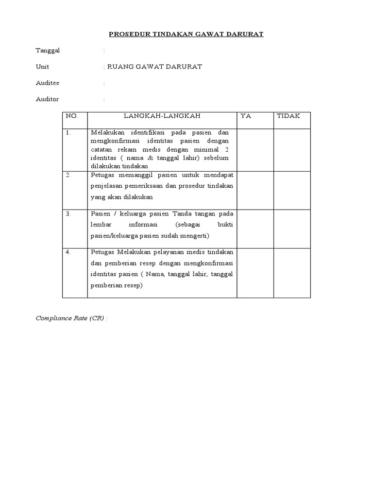 Prosedur Tindakan Gawat Darurat | PDF