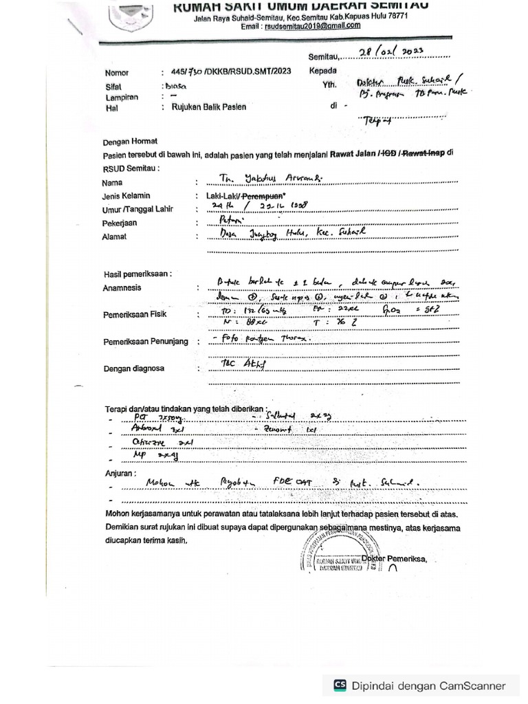 3.7.2 Telaah Rekam Medik, Surat Rujuk Balik | PDF