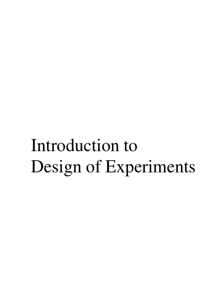 Design of Experiments and 6 Sigma | PDF | Experiment | Design Of Experiments