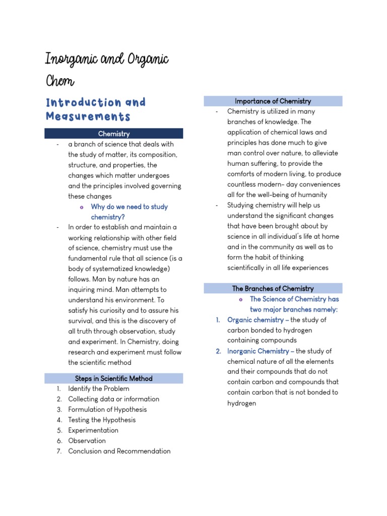 Inorganic and Organic Chem Prelims | PDF | Mixture | Chemical Bond