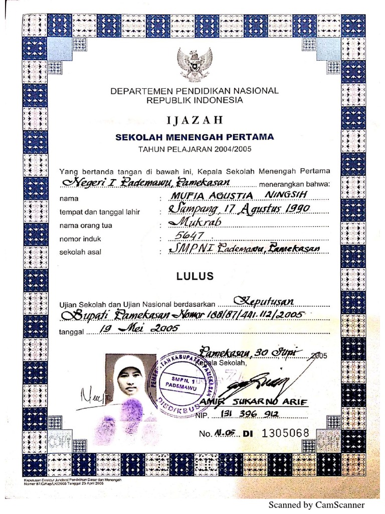 Ijazah Smp-Min | PDF
