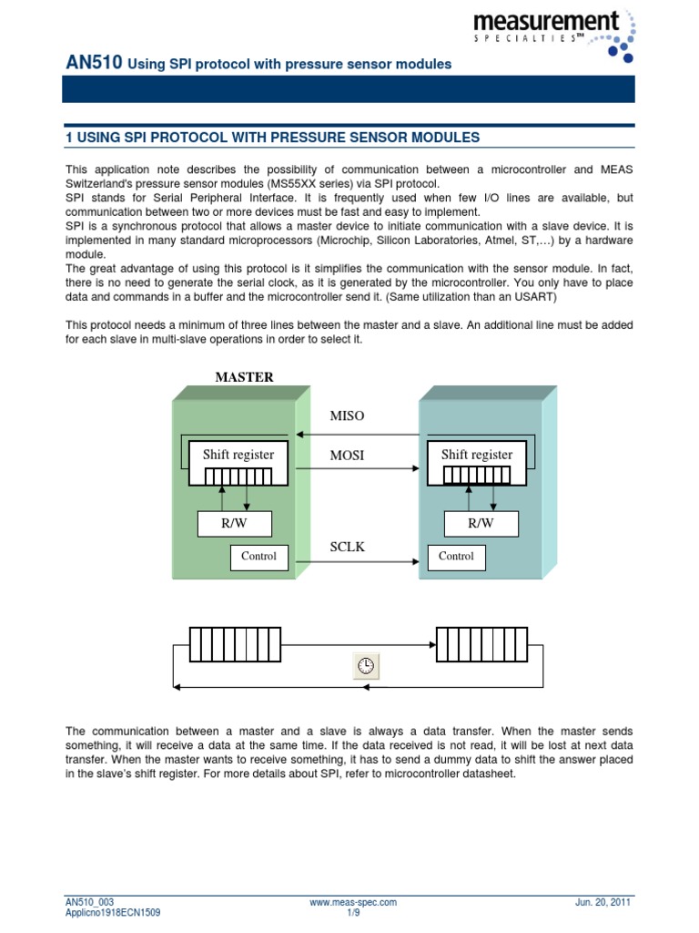 Using-SPI-protocol-with MEAS-pressure-sensors-AMSYS-an510 | PDF | Computer Science | Data ...