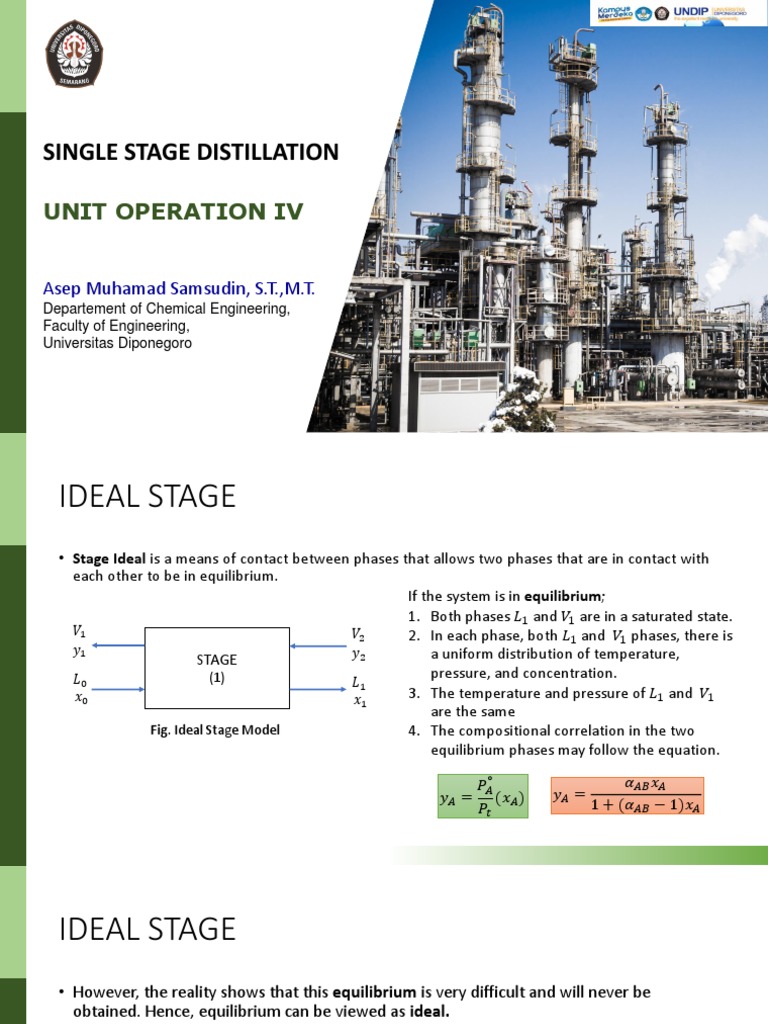 Single Stage Distillation Process | PDF | Distillation | Phase (Matter)
