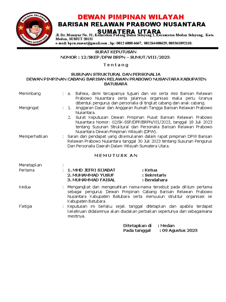 SK DPC Batubara | PDF