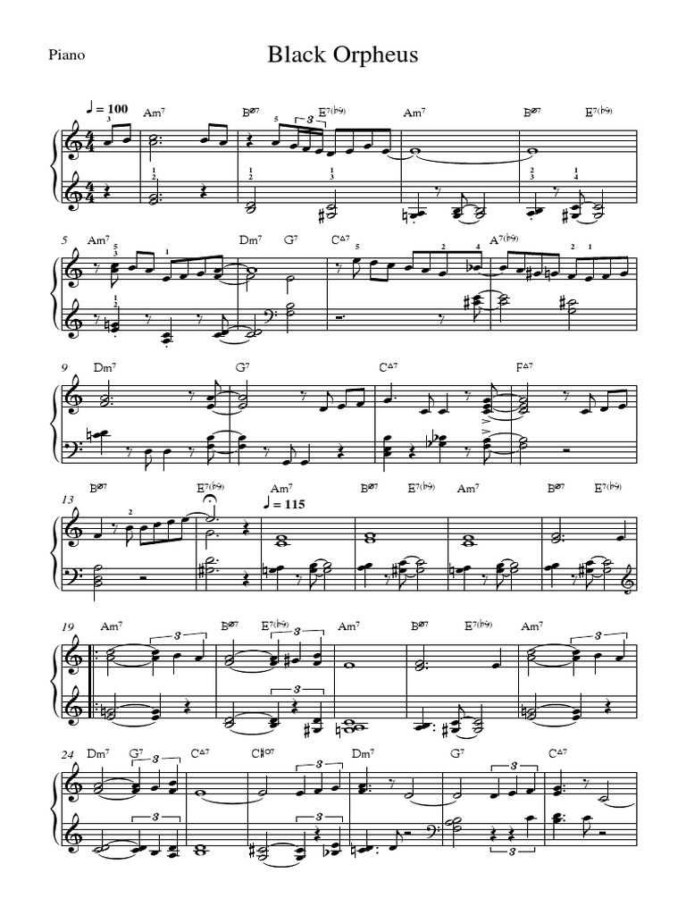 Black Orpheus Piano Chords | PDF | Théorie (échecs) | Échecs