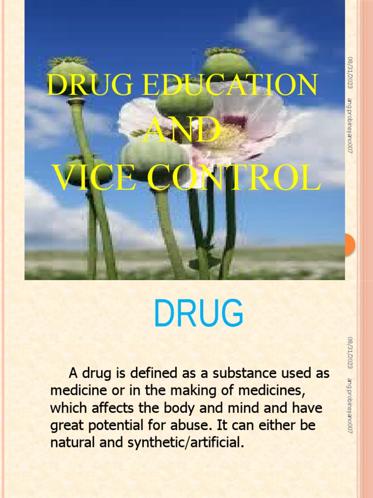 Drug Education and Vice Control | PDF | Morphine | Cocaine