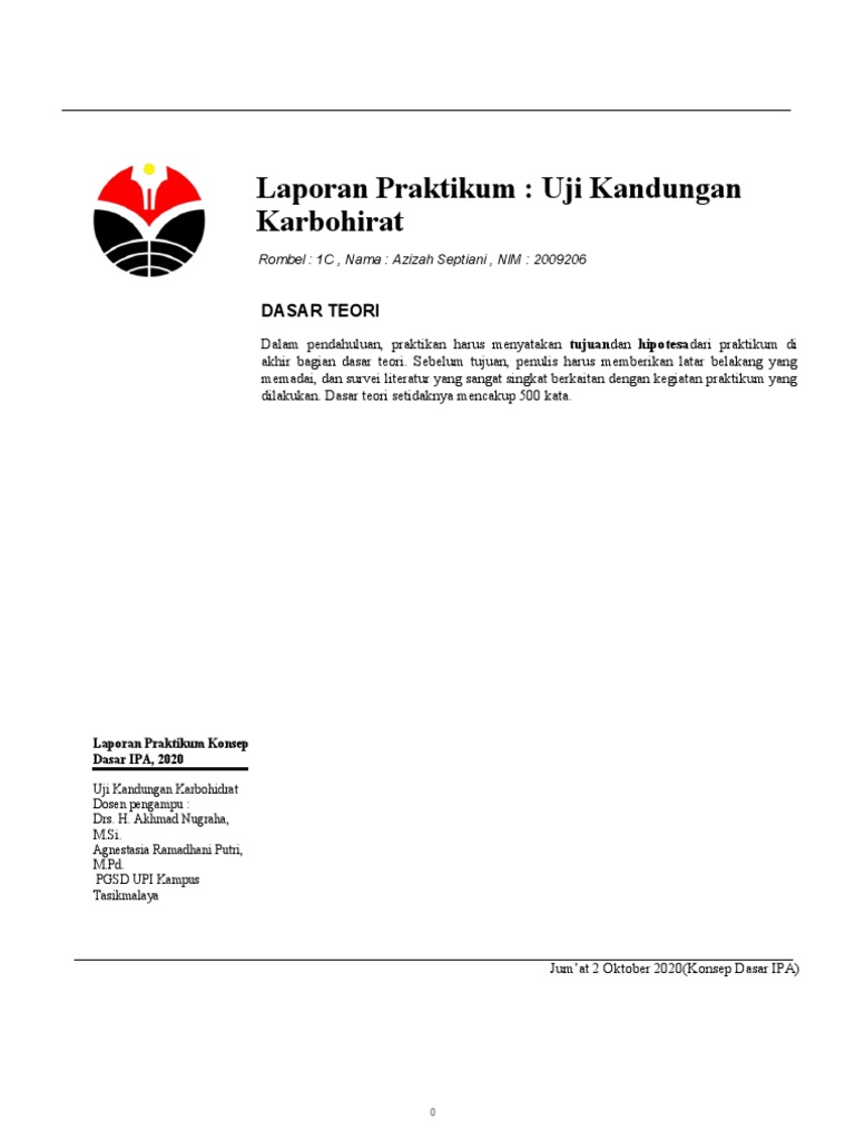 Layout Laporan Praktikum | PDF