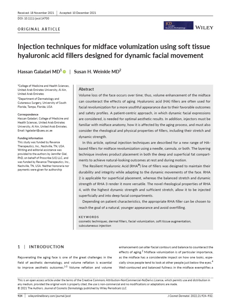 Injection Techniques For Midface Volumization Usin | PDF | Injection ...