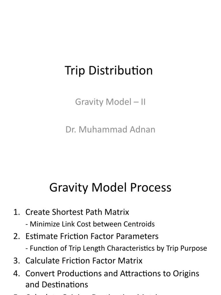Trip Distribution - Gravity Model II | PDF