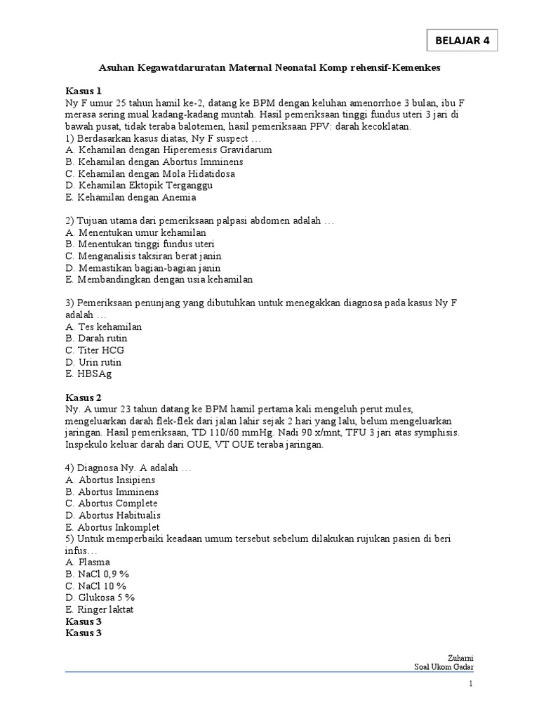 Belajar 4 - Soal Ukom Gadar | PDF