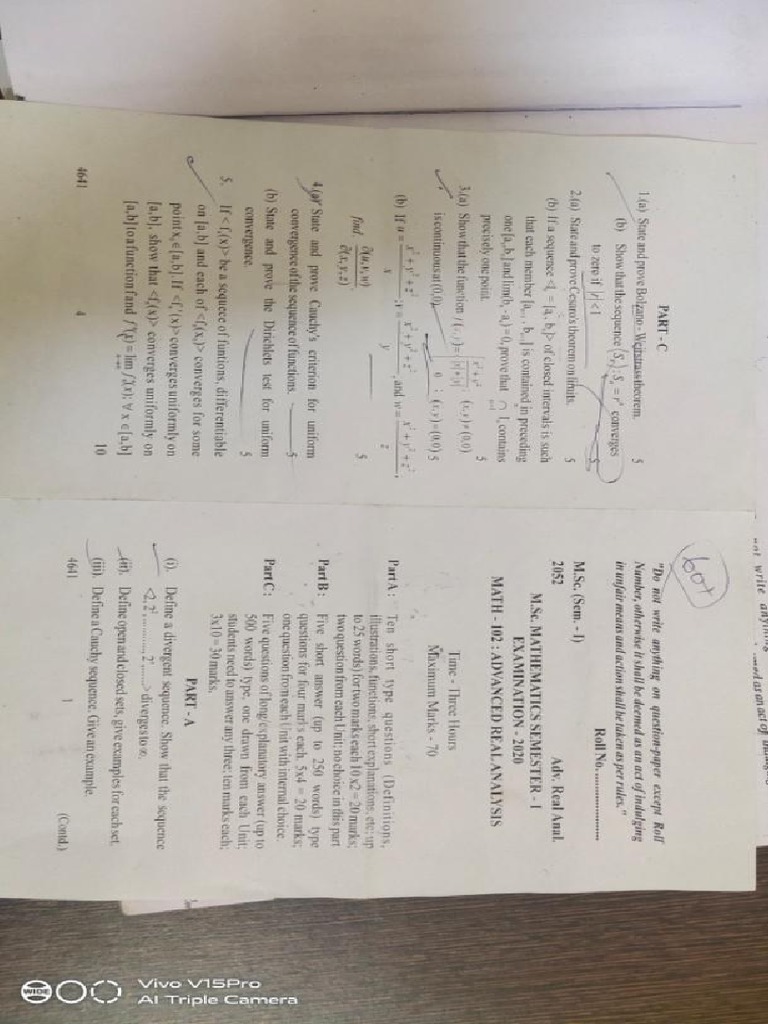 Pre-Sem and Semester Exam Papers | PDF