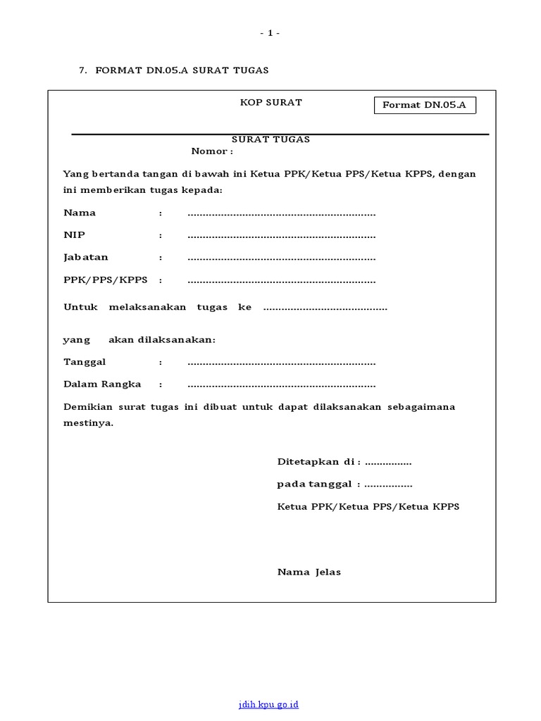Format Dokumen Untuk SPPD PPK Dan PPS | PDF