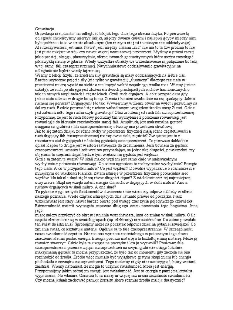 Grawitacja 1 | PDF